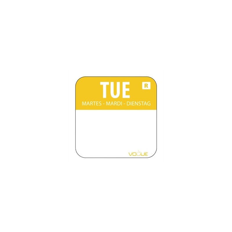 1 Inch Colour Coded Yellow Tuesday Food Labels - Nella Online