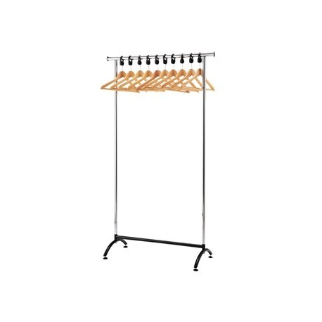 Chrome Coat Rack with 10 Wood Hangers - Nella Online