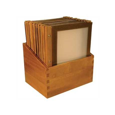 Securit Menu Holders with Wooden Box A4 Brown - Nella Online