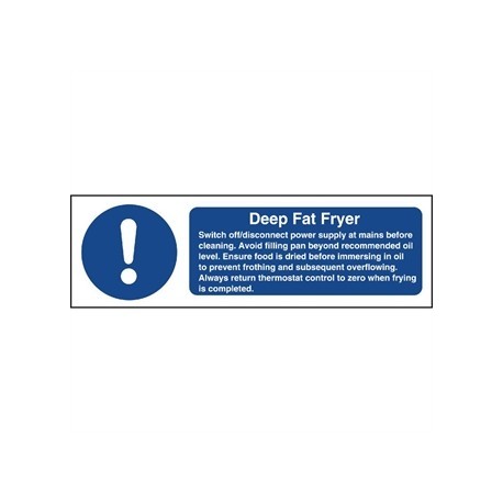 Vogue Deep Fat Fryer Safety Sign - Nella Online