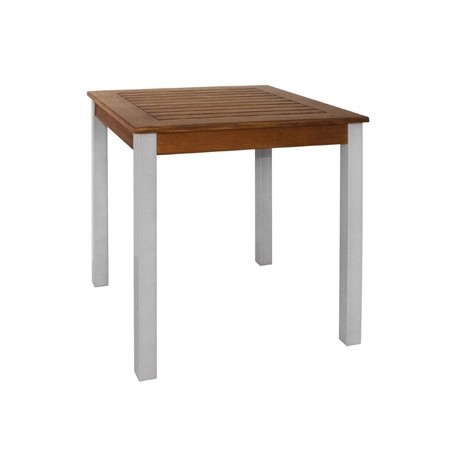 Bolero Square Wood and Aluminium Table 700mm - Nella Online