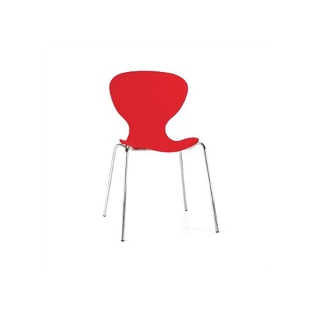 Bolero Red Stacking Plastic Side Chairs (Pack of 4) - Nella Online